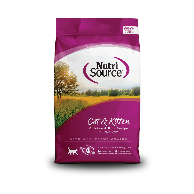 Nutri Source cat & kitten ch/rice 6.6lbs